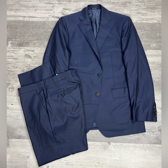Nikky | Suits & Blazers | Nikky New York Navy Glen Plaid Suit 4r | Poshmark